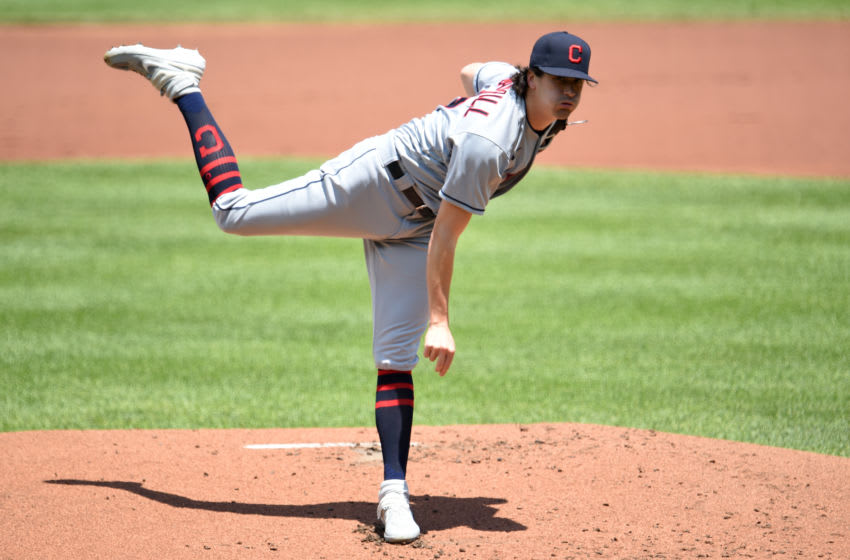 Cleveland Indians starting pitcher Cal Quantrill developing on the fly
